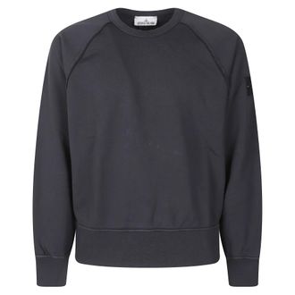Stone Island Homme, Sweatshirts et sweats &agrave; capuche, Bleu, Taille: L Cotton Fleece SweaT-shirt