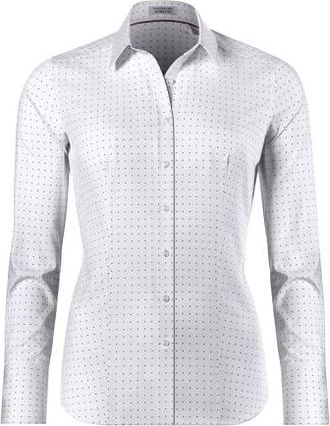 Vincenzo Boretti Chemisier, Modern-fit/légèrement cintré, col de Chemise, à Pois - Facile à Repasser Blanc/Bleu foncé 44