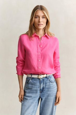 GANT Damen Regular Fit Leinen Bluse (46) BRIGHT FUSCHIA