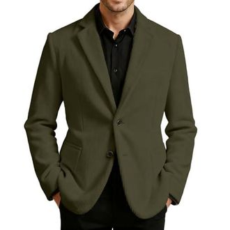 Generic Veste de costume en velours c&ocirc;tel&eacute; pour homme - Coupe ajust&eacute;e - &Eacute;l&eacute;gante veste de loisirs - Pour carnaval, f&ecirc;te, mariage - Vintage - Deux boutons, 009