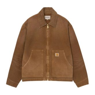 Carhartt Work in Progress Homme, Vestes, Brun, Taille: M Veste &agrave; col en velours c&ocirc;tel&eacute; et fermeture &eacute;clair