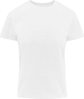Moncler Femme, Tops, Blanc, Taille: 40 FR T-shirt Minimaliste en Coton
