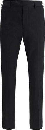 Pantaloni Torino Homme, Pantalons, Noir, Taille: S Pantalon en coton avec d&eacute;tail plume