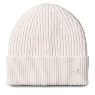 Calvin Klein M&uuml;tze Calvin Klein Ck Metal Wool Beanie LV04D8032G &Eacute;cru