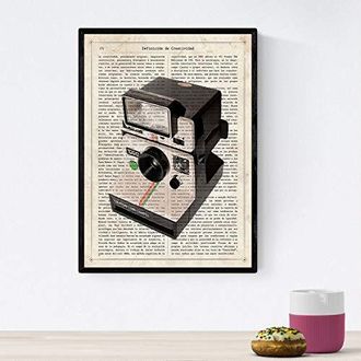 Nacnic Poster appareil photo Polaroid. feuilles de cam&eacute;ras photos anciennes. photographie d&eacute;coration. format A4