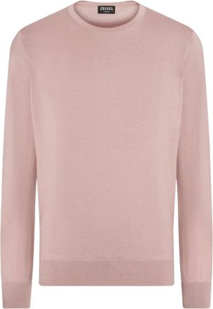 Ermenegildo Zegna pull col rond torsades Ami de Coeur - Rose