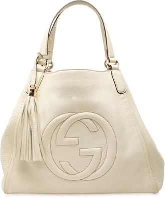 Gucci Shopper - Medium Leather Soho Cellarius Tote - Gr. unisize - in Wei&szlig; - f&uuml;r Damen