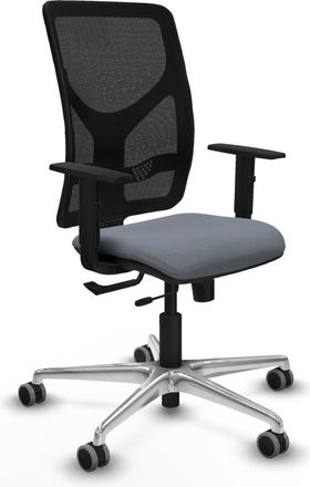 Piqueras y Crespo Gepolsterter Stuhl mit 1D-Armlehnen, h&ouml;henverstellbare Lendenwirbelst&uuml;tze, ausgestattet mit Syncro/Traslack und Schneideschaum, mit Rollen 65 mm, Park