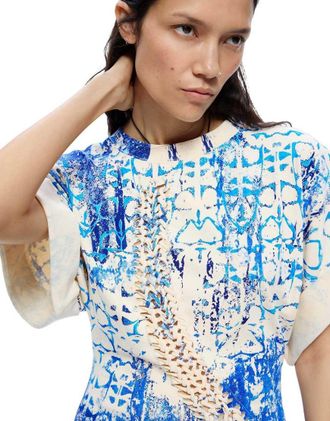 Desigual robe en maille m. c. lacroix en bleu