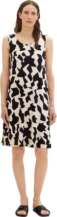 Tom Tailor Damen 1036803 Basic Jerseykleid, 32145-Black Big Abstract Design, 36