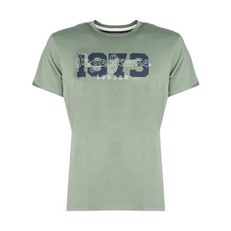 Pepe Jeans London T-shirt Andres 1973 - Homme - Tops - Vert - Taille: 2XL