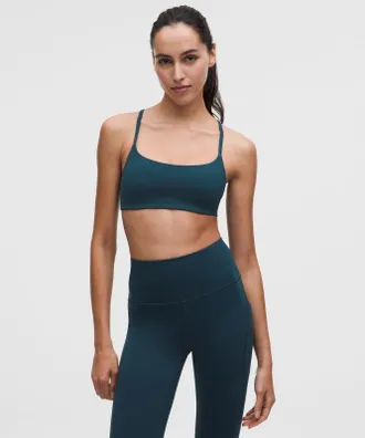 lululemon Soutien-gorge dos nageur Wunder Train &agrave; multiples bretelles Maintien l&eacute;ger, bonnets A et B pour Femmes - Bleu - Taille 10