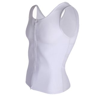 Generic &auml;rmelloses Shapewear-Oberteil f&uuml;r m&auml;nner, schlankmachendes Kompressionsshirt - Body Shaper-Weste zur Bauchkontrolle mit rei&szlig;verschluss f&uuml;r den Sport i