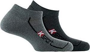 Kindy Pack de 2 paires de chaussettes homme invisibles K-sport - couleur - Gris - Pointure - 43-46