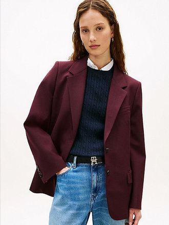 Tommy Hilfiger Blazer d&eacute;contract&eacute; en laine m&eacute;lang&eacute;e