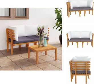 vidaXL 2-Sitzer-Gartensofa mit Kissen Massivholz Akazie - Gartenm&ouml;bel - Holzsofa - Eckbank - Outdoor M&ouml;bel - Balkonm&ouml;bel
