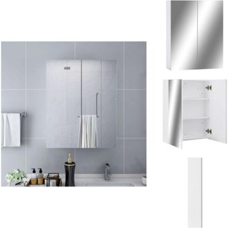 vidaXL Bad-Spiegelschrank Wei&szlig; 60x15x75 cm mdf - Badezimmerspiegel - Spiegelschrank - Badm&ouml;bel - Aufbewahrungsschrank - Wei&szlig;er Spiegelschrank