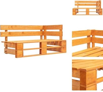 vidaXL Outdoor-Eckbank Paletten Holz Honigbraun - Outdoor Bank - Eckbank - Gartenbank - Palettenmöbel - Holzmöbel