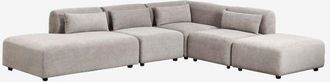 Sklum Sklum - 4-teiliges modulares Ecksofa mit Chaiselongue links und Fogler-Hocker