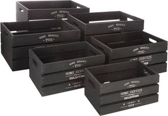 Atmosphera Atmosphera - Set aus 6 Steigen Facto - Holz - schwarz - Schwarz