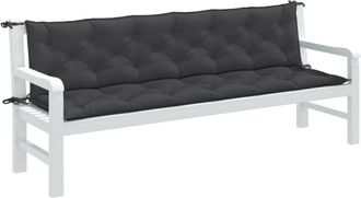 vidaXL Vidaxl - Gartenbank-Auflagen 2 Stk. Melange Anthrazit 200x50x7 cm Stoff