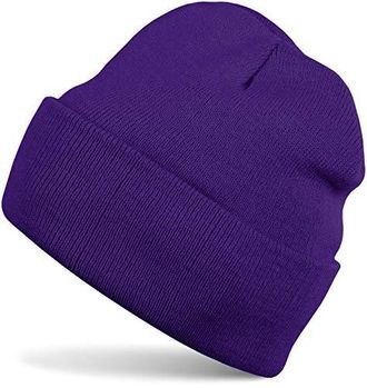 styleBREAKER Bonnet Unisexe en Maille Fine, Doublement Tricoté, Chapeau Chaud pour lhiver 04024029, Lilas
