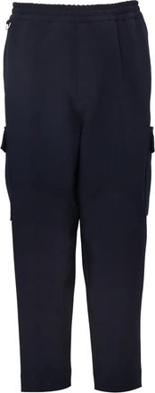 low brand elasticated-waist cargo pants - Blau