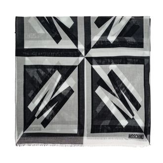 Moschino Femme, Accessoires, Noir, Taille: ONE Size Logo Scarf