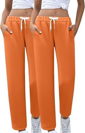 Generic Lot de 2 Pantalon De Running Femme Chic &Eacute;t&eacute; Pant Longue Stretch Tendance Comfy Streetwear D&eacute;tente Mode Costume Classique Basique Taille Elastique 2026
