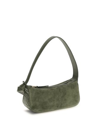 Bottega Veneta Womens Shoulder Bag Nodo Green Tweed-Gold Calf Leather (bos Taurus) Tweed/gold