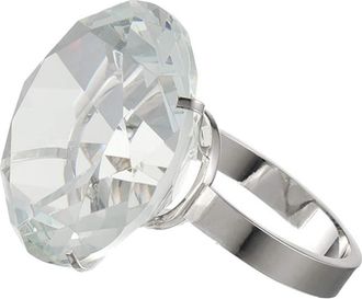 Healifty Crystal Diamant Ring Riesen-Diamant Ring Prop Bachlorette Jumbo Diamant Ring Foto Requisiten f&uuml;r Hochzeit Verlobung Party Gastgeschenke 60 mm, Kristal