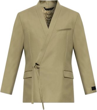 Kenzo Homme, Vestes, Vert, Taille: XL Blazer en laine avec une seule fente