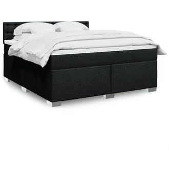 vidaXL Vidaxl - Boxspringbett mit Matratze Schwarz 180x200 cm Stoff
