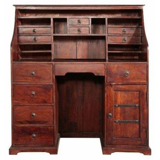 Massivmoebel24 Sekret&auml;r Akazie 128x58x138 nougat lackiert oxford 516