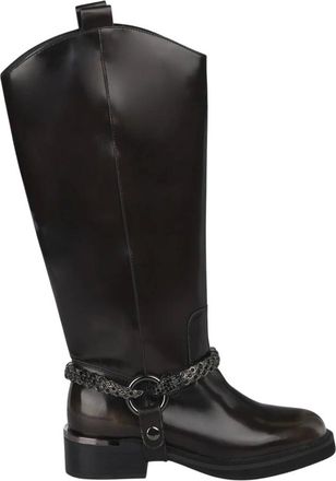 Alma En Pena Alma EN Pena, Femme, Chaussures, Brun, Taille: 42 EU Botte plate détail serpent