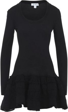 Alaia Femme, Robes, Noir, Taille: 40 FR Ruffle Dress