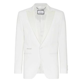 Philipp Plein Homme, Vestes, Blanc, Taille: 3XL Light Wool Blazer Lord Fit