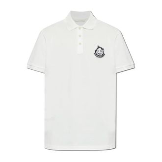 Moncler Polo-Shirt mit Logo-Patch - - Tops - Herren - Wei&szlig; - XL