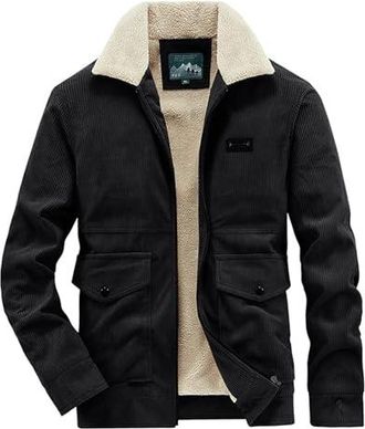 Generic Veste militaire tactique en polaire chaude pour homme - Coupe-vent - Col à revers épais - Veste cargo décontractée - Col à revers - Fermeture éclair -