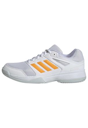 adidas Damen Speedcourt Women Indoor Shoes, FTWR White/Pure Tangerine/Crystal Sky, 43 1/3 EU