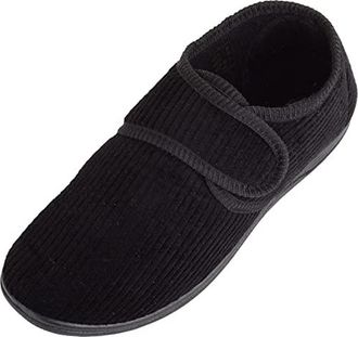 Absolute Footwear Chaussons dhiver &agrave; Enfiler pour Homme &agrave; Rayures - Noir - Noir, 44 EU