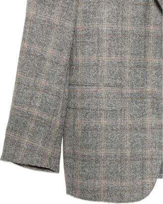 Canali Grey Check Alpaca Blazer - Gray