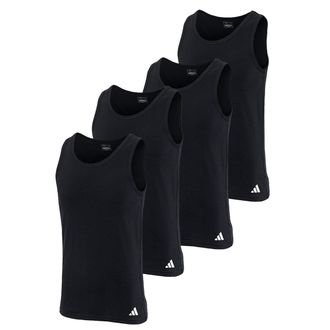 adidas Herren Unterhemd Tank Top Baumwolle Sportswear 4er Pack, Farbe:Black, Bekleidungsgr&ouml;&szlig;e:XXL