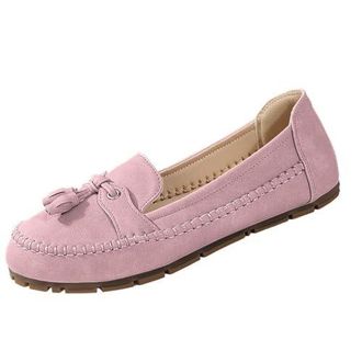 Generic Chaussures plates à enfiler pour femme - Couleur unie - Élégantes - Classiques - Pliables - Légères et confortables - Coupe large - Style décontracté 