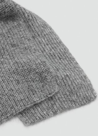 Mango Kombinierter Strickschal mittelgrau meliert - Damen - Einheitsgröße - MANGO