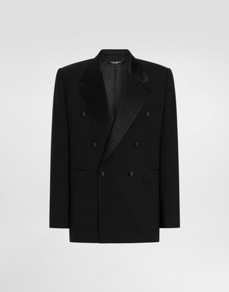 Dolce & Gabbana Smokingjacke Palermo Aus Schurwolle Mit Zweireihiger Knopfleiste - Mann Anz&uuml;ge Und Blazer Schwarz 58