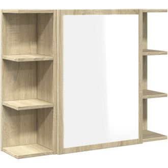 vidaXL Vidaxl - Armoire &agrave; miroir de bain Ch&ecirc;ne sonoma 80x20,5x64 cm Agglom&eacute;r&eacute;