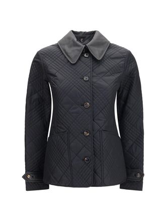 Burberry Womens Quilted Nylon Jacket Fernleigh Black Polyamide Puffer