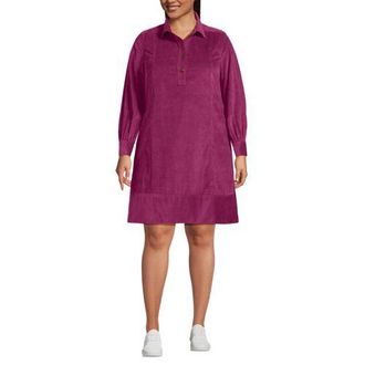 Lands End Breitcord-Hemdkleid, Damen, Gr&ouml;&szlig;e:56-58 plus, Pink, Baumwolle, by Lands End