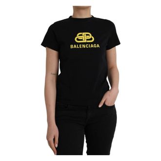 Balenciaga Logo Print T-Shirt - - Tops - Damen - Schwarzk - XL